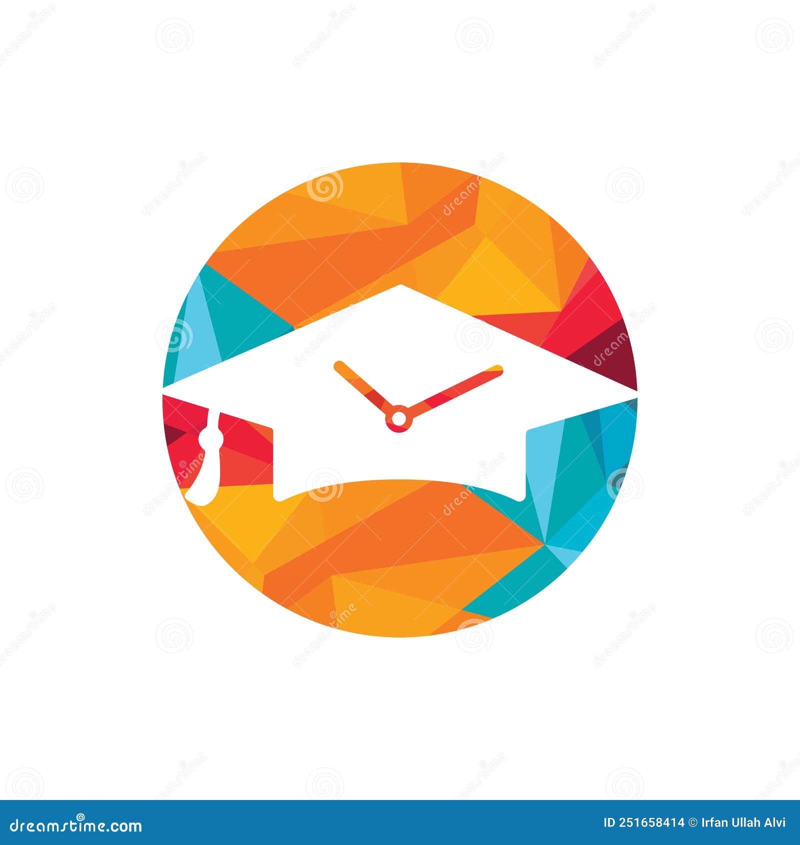 Study Time Vector Logo Design. Graduation Hat with Clock Icon Design ...