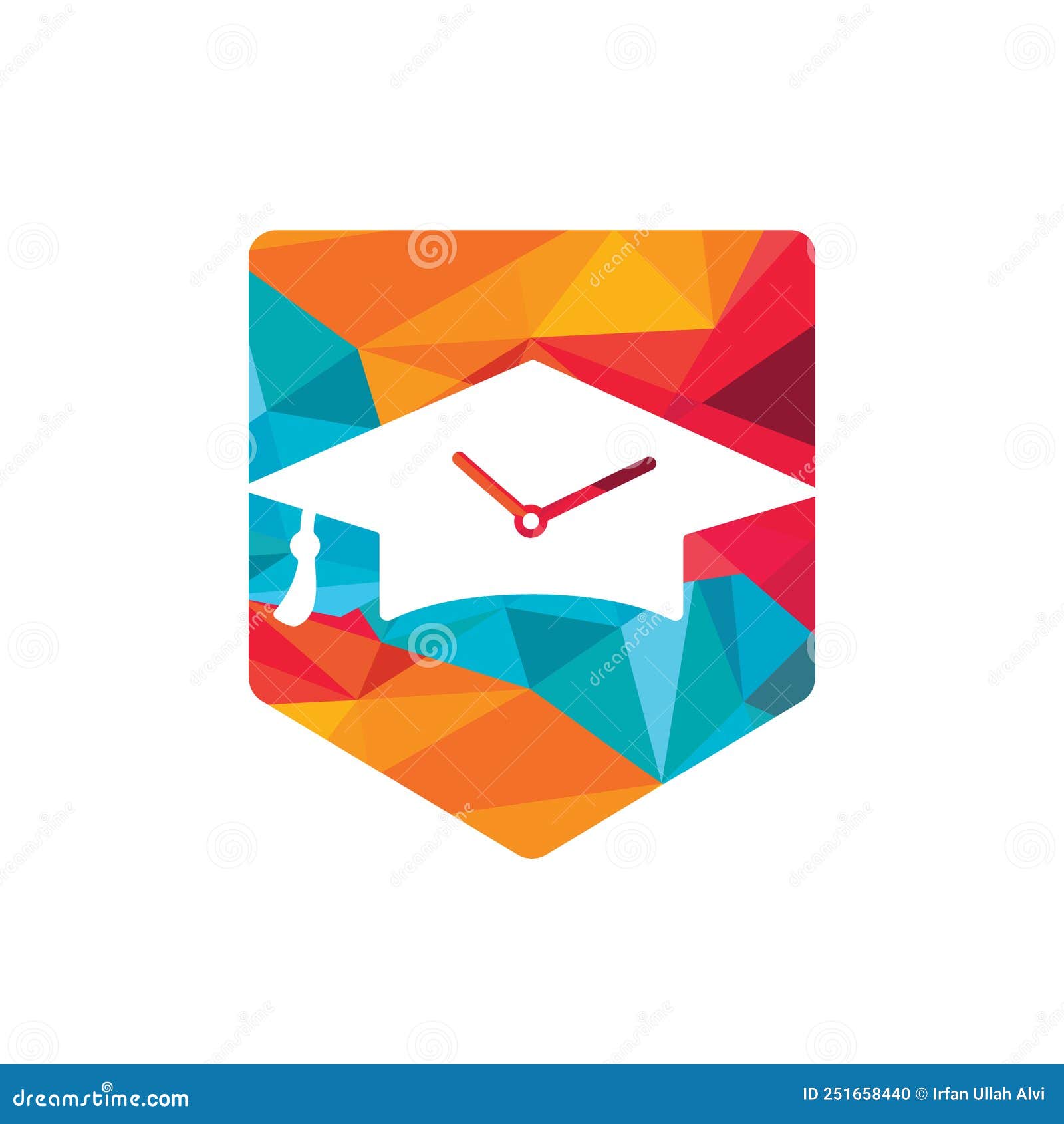 Study Time Vector Logo Design. Graduation Hat with Clock Icon Design ...