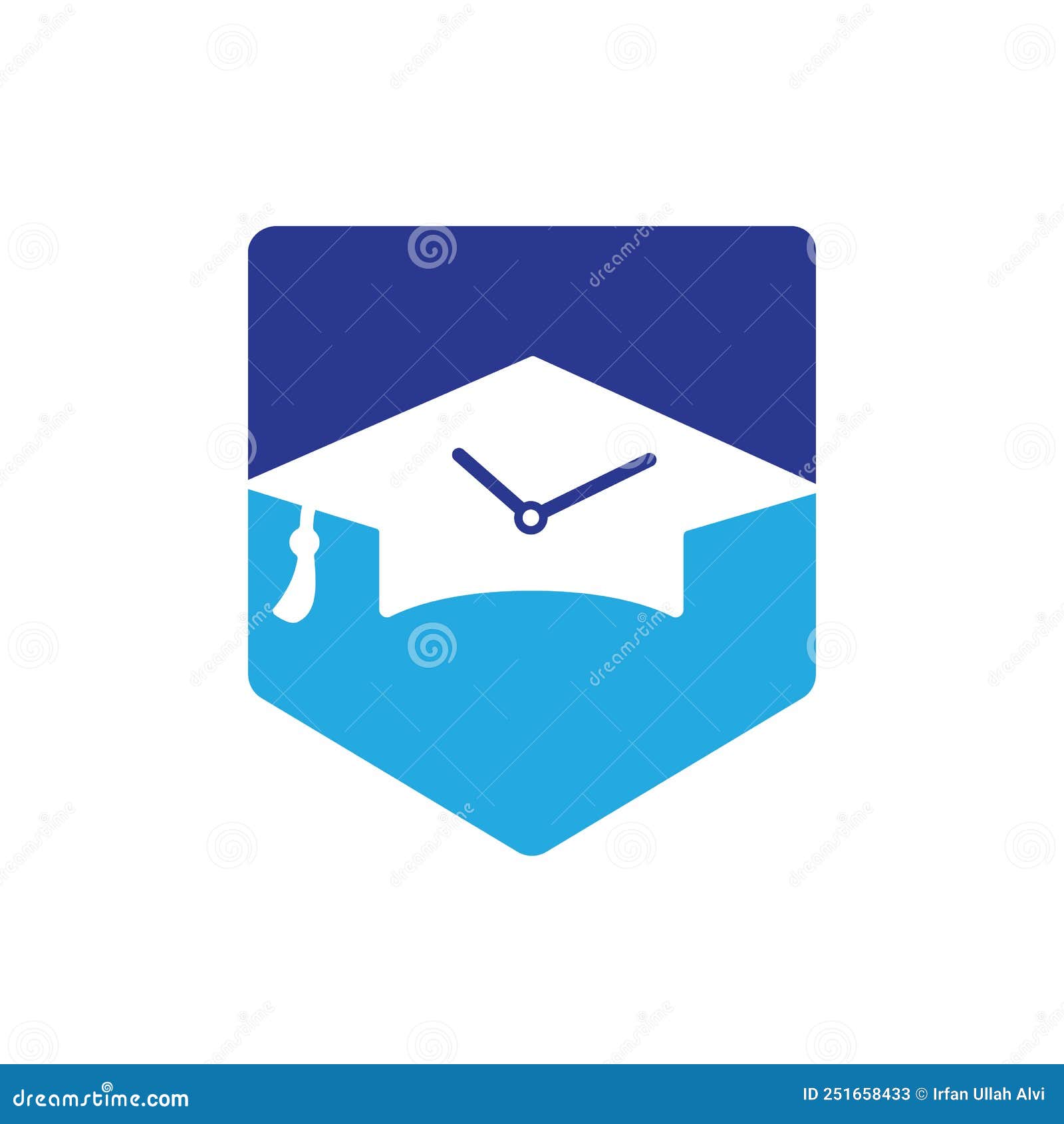 Study Time Vector Logo Design. Graduation Hat with Clock Icon Design ...