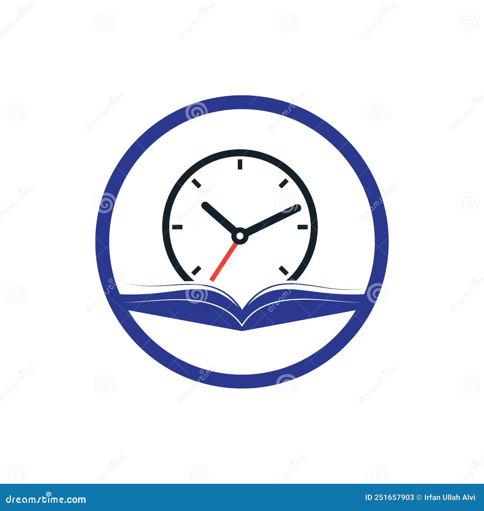 Study Time Vector Logo Design. Book with Clock Icon Design. Stock ...