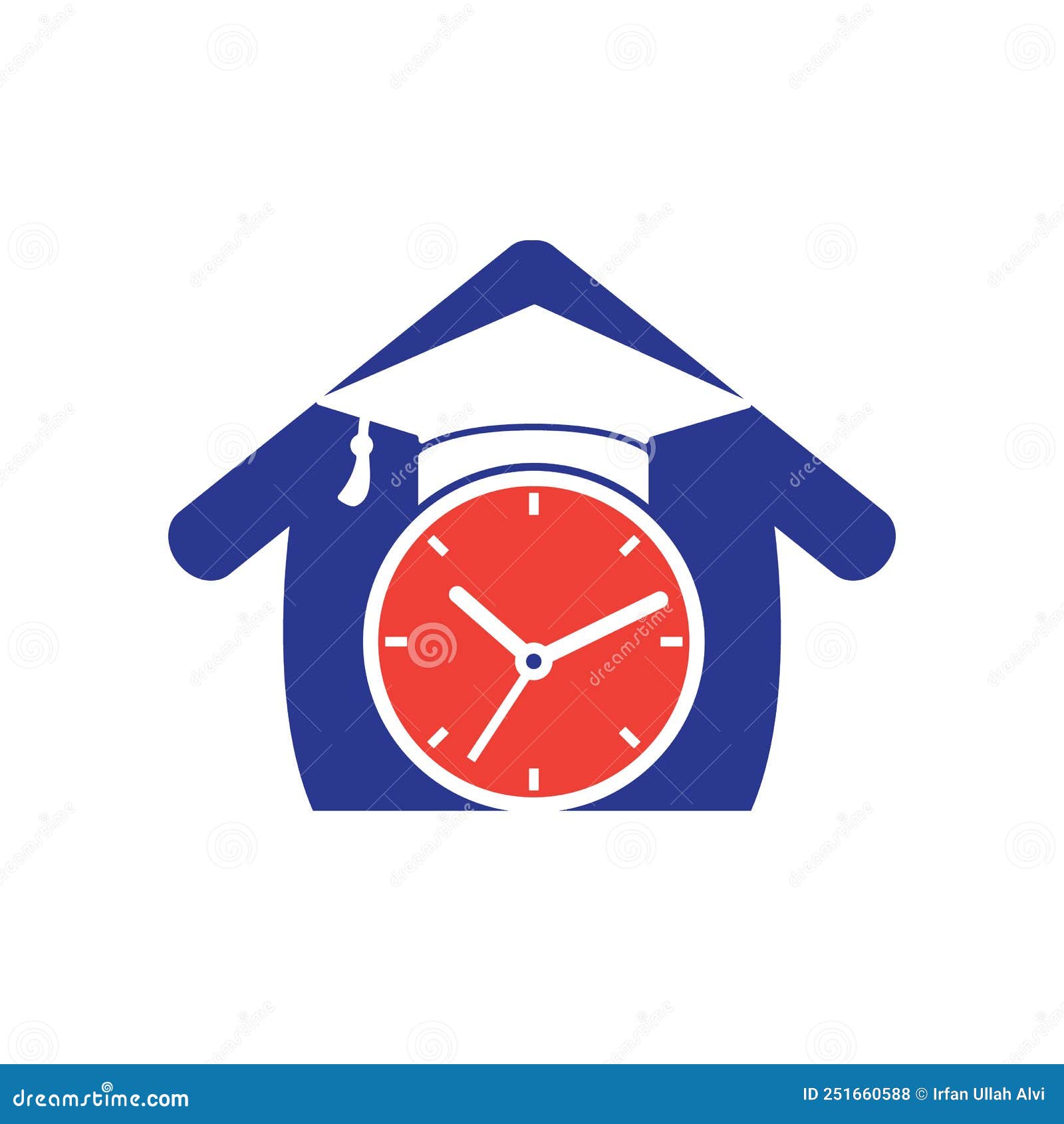 Study Time Vector Logo Design. Graduation Hat with Clock Icon Design ...