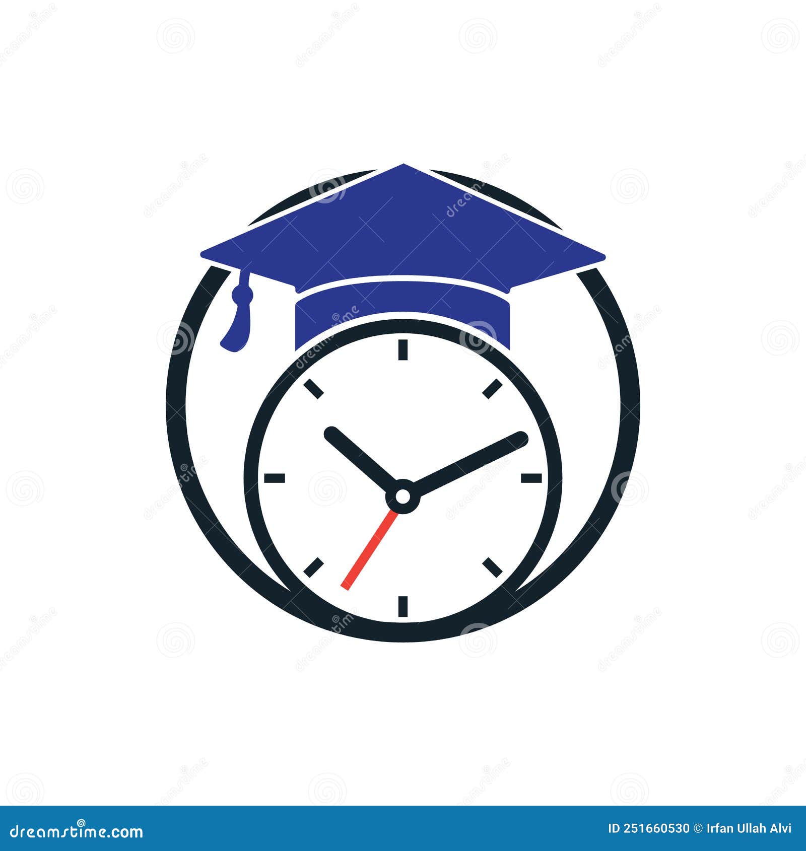 Study Time Vector Logo Design. Graduation Hat with Clock Icon Design ...