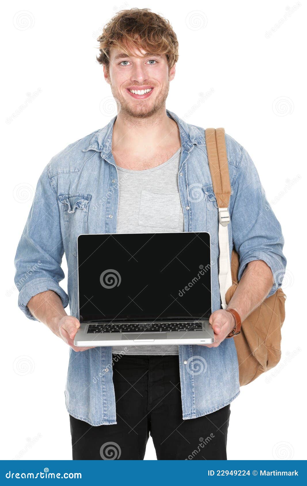 College / University Student Showing Laptop Screen Stock Photo - Image ...