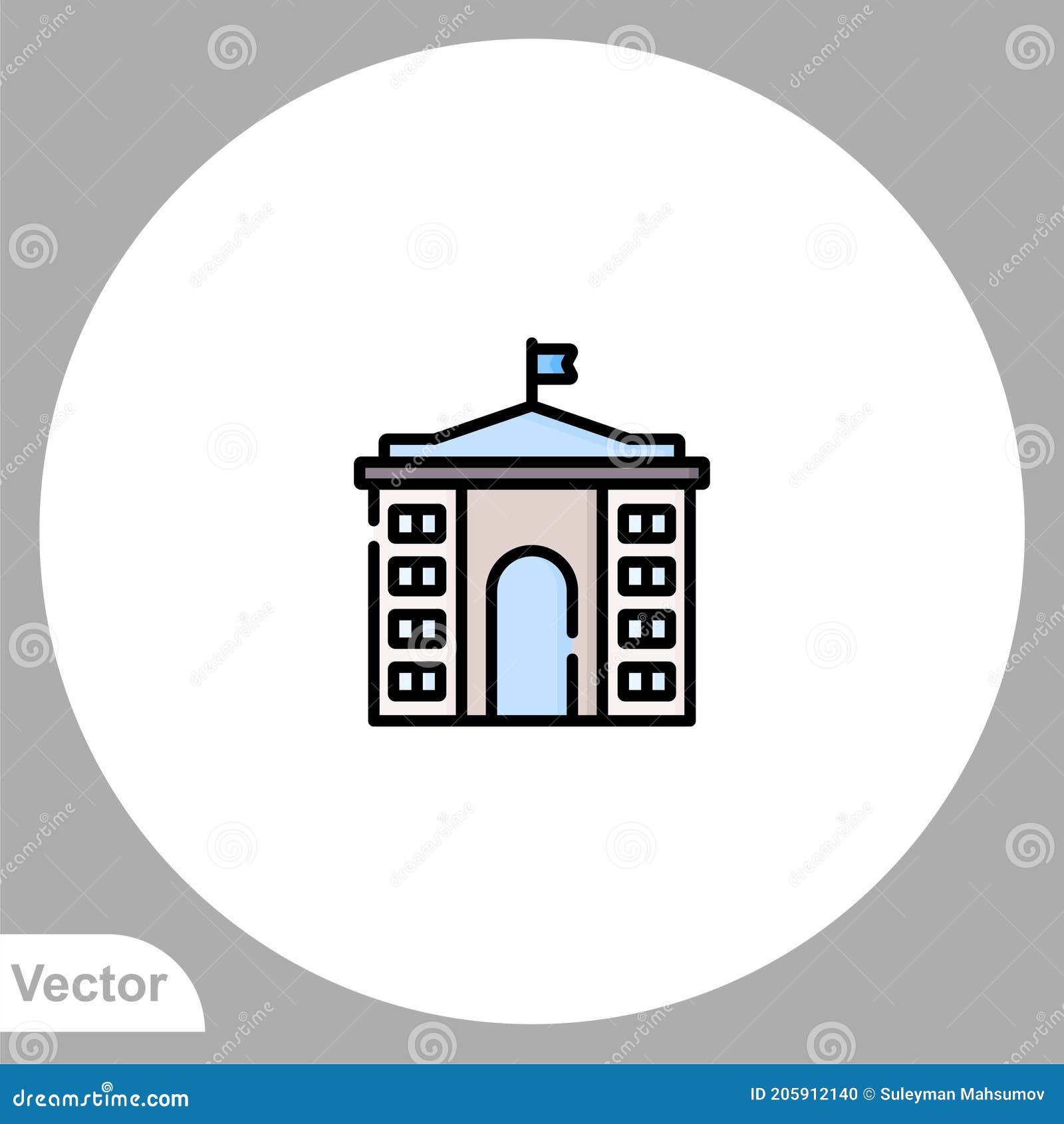 College Vector Icon Sign Symbol Stock Vector - Illustration of computer ...