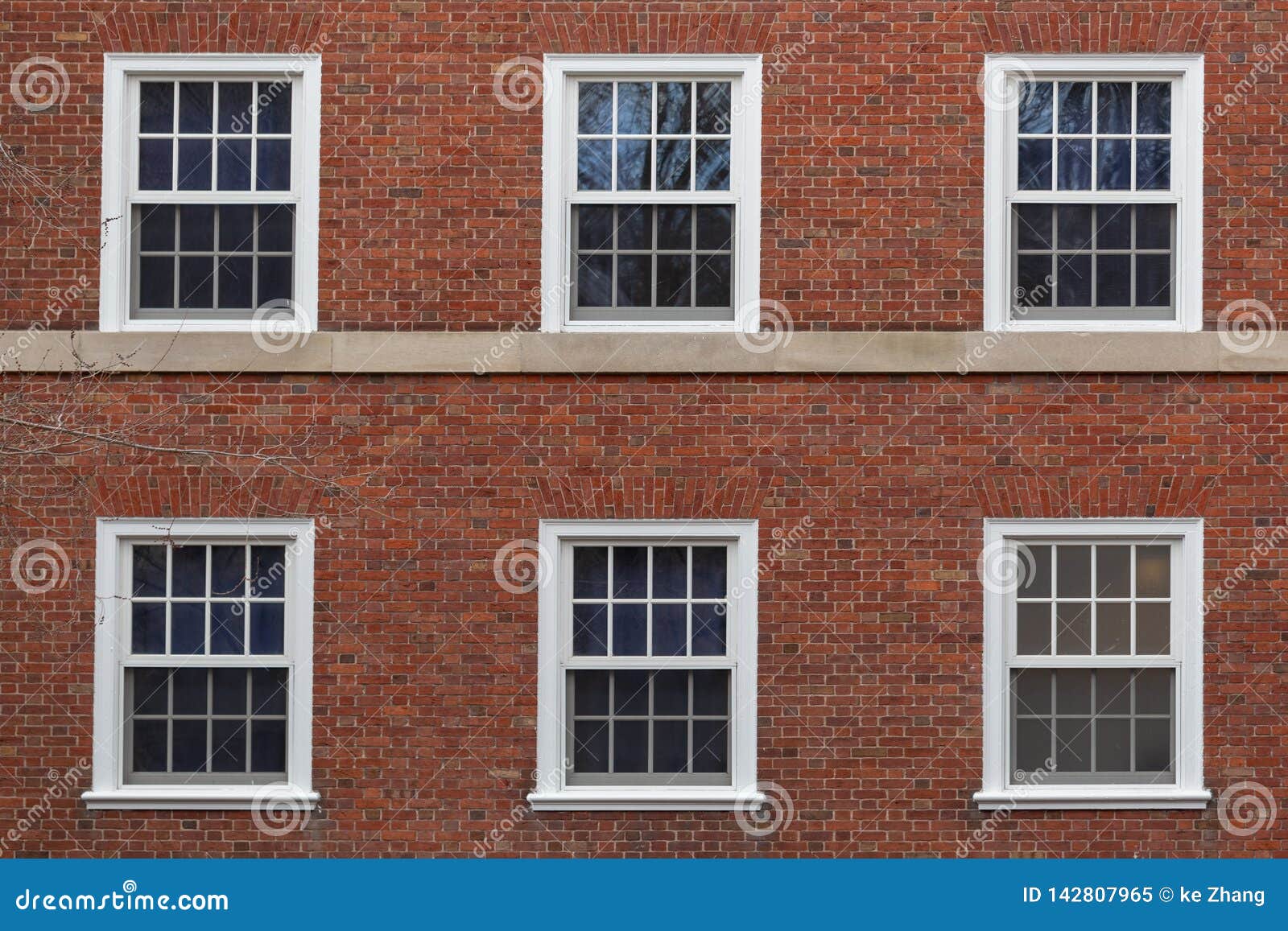 College Windows on Brick Wall Stock Image - Image of style, texture ...