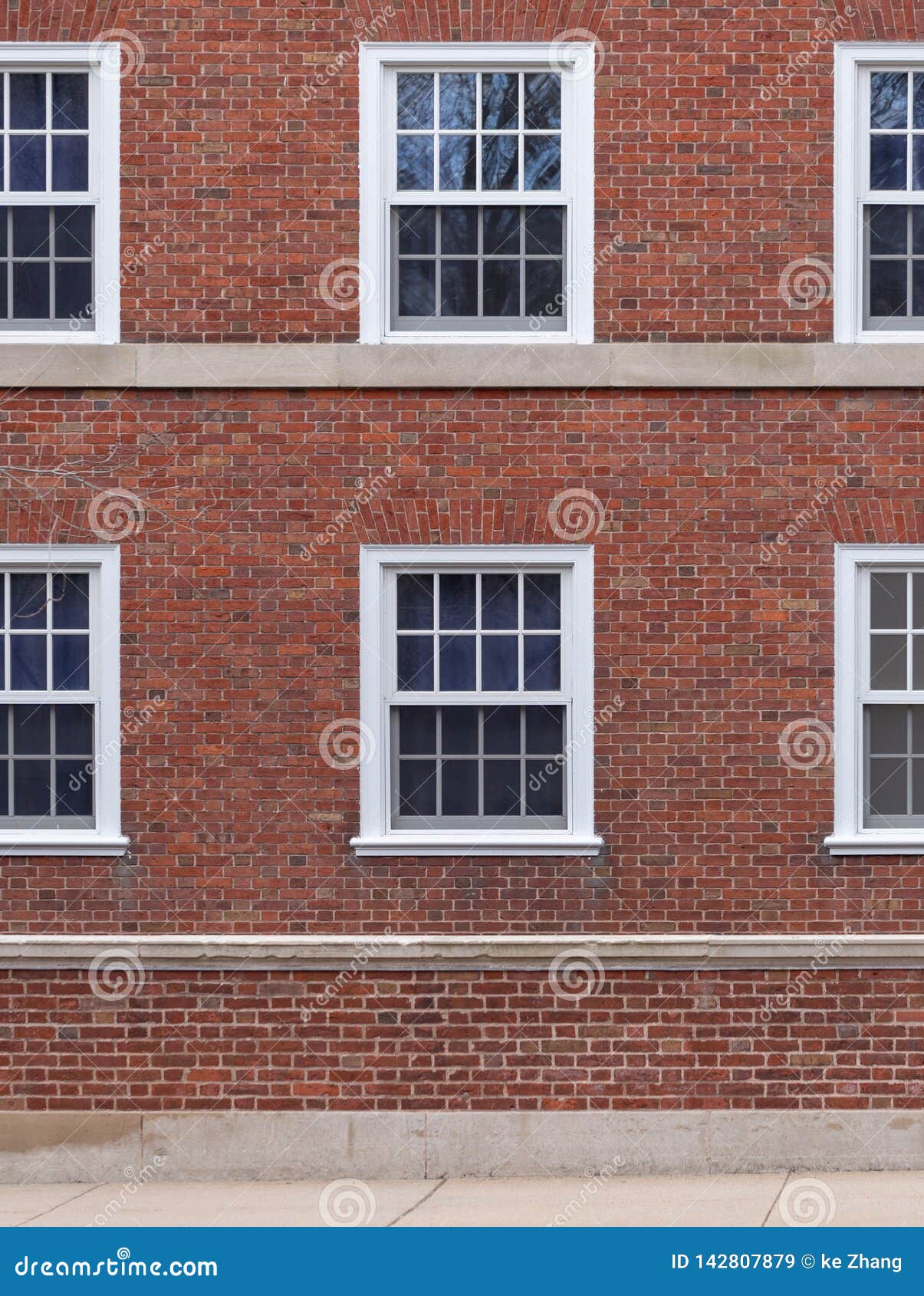 College Windows on Brick Wall Stock Image - Image of school, street ...