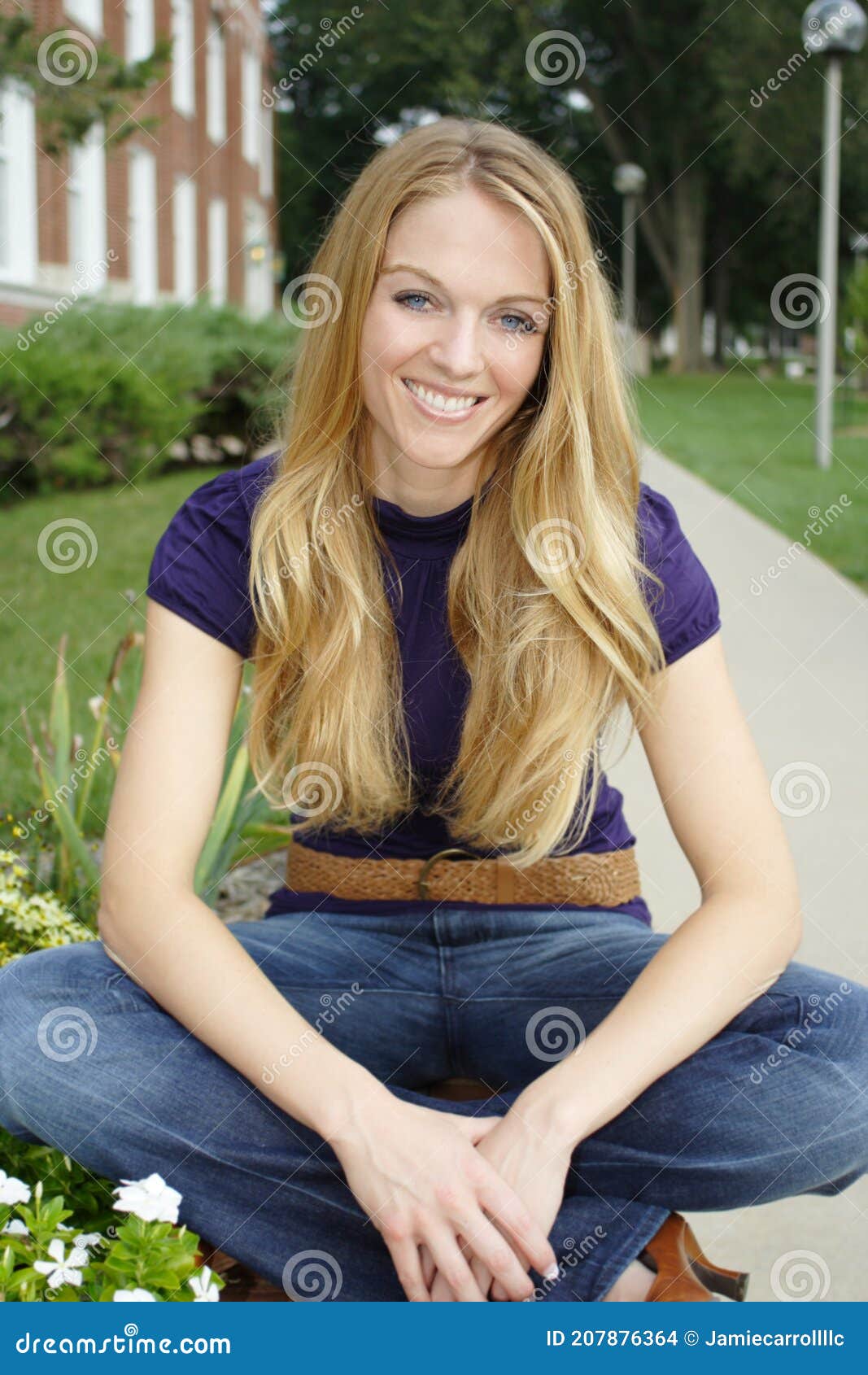 Beautiful Woman College Student with Long Hair Stock Photo - Image of ...