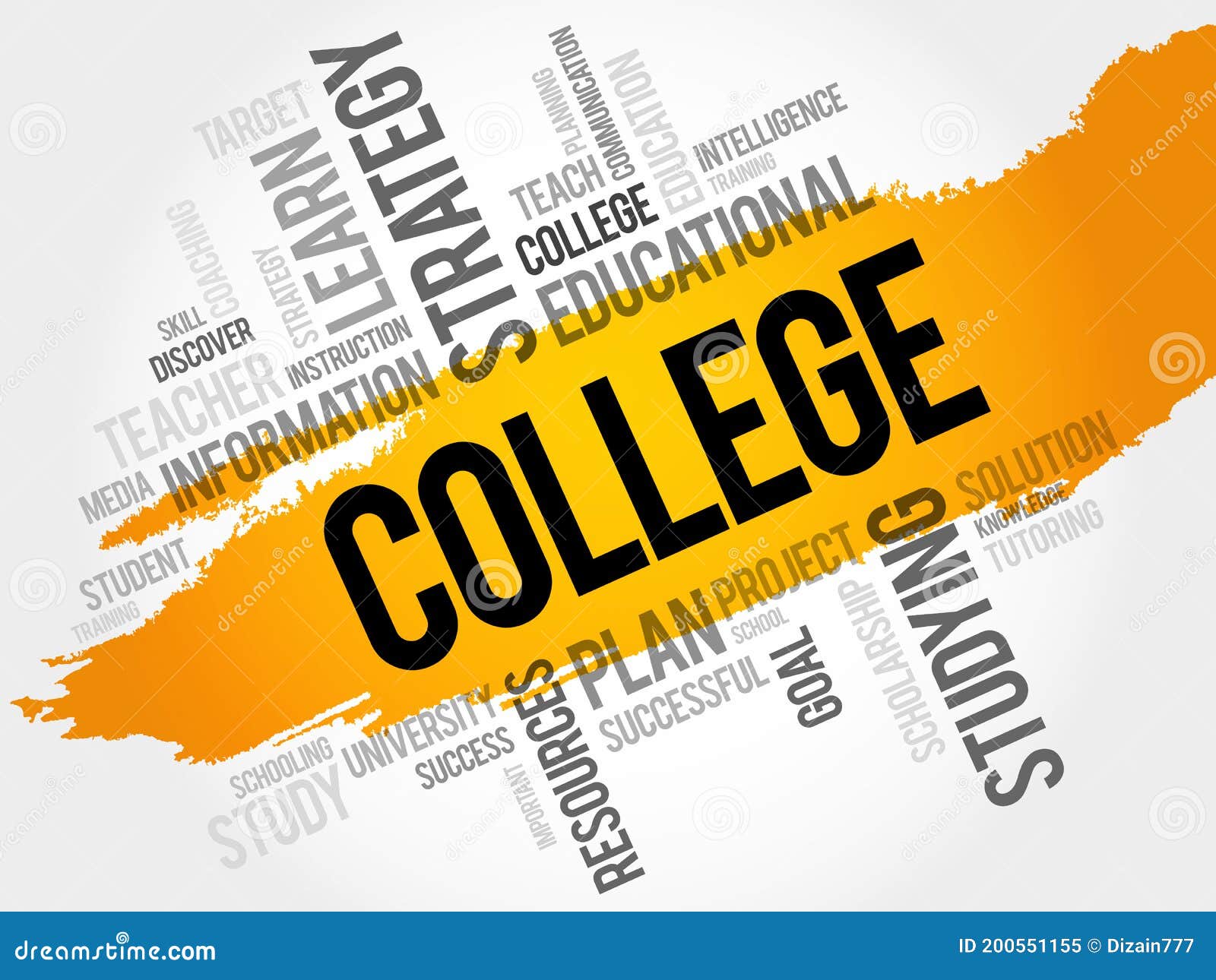 COLLEGE word cloud stock illustration. Illustration of concept - 200551155