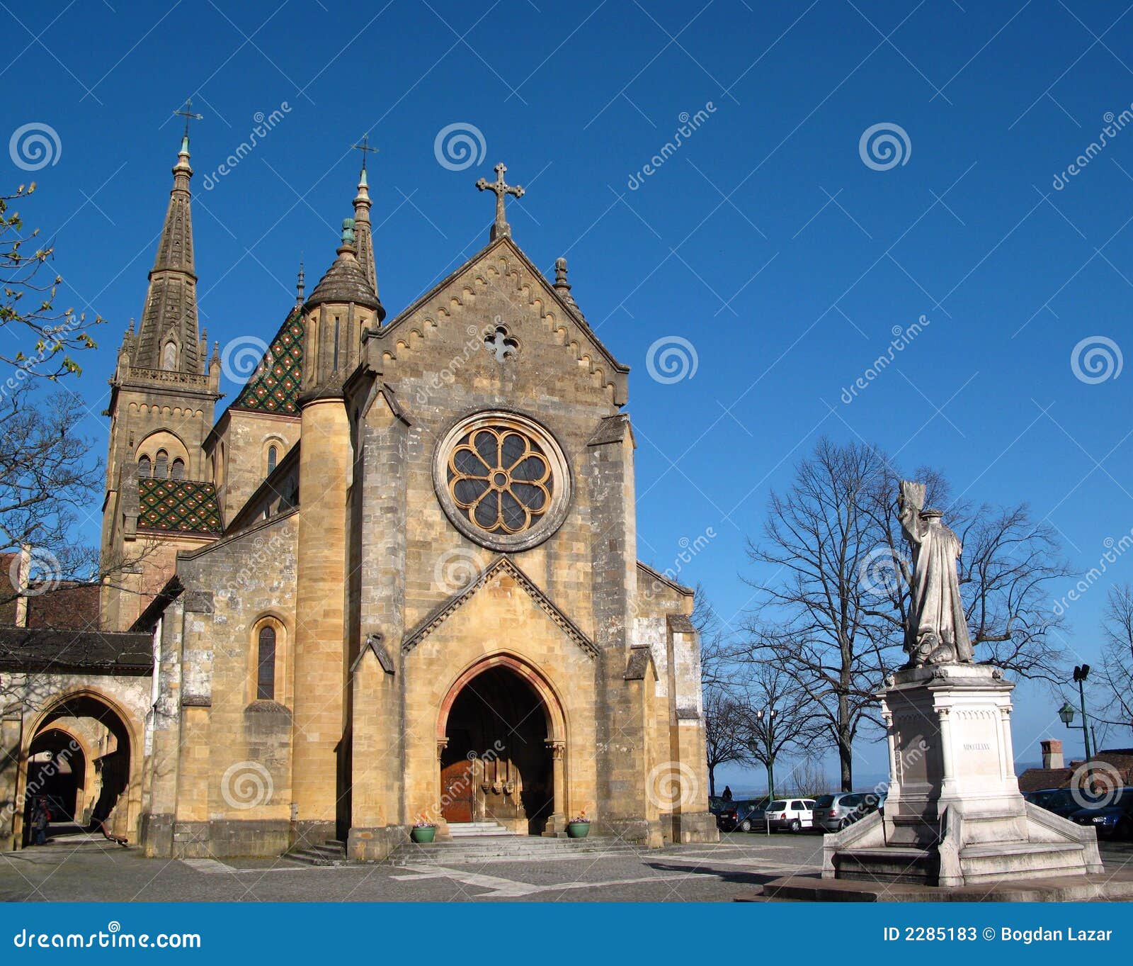 Collegial Church, Neuchatel CH Stock Image - Image of church, history ...