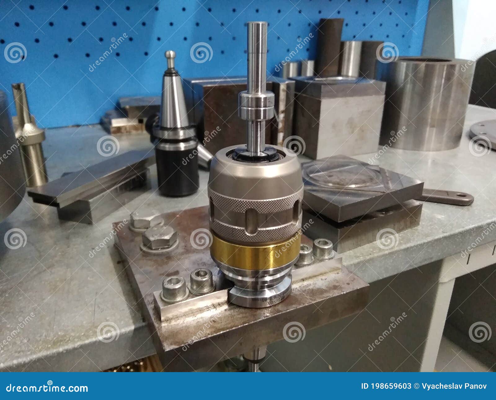 Collet chuck CNC spindle stock image. Image of room - 198659603