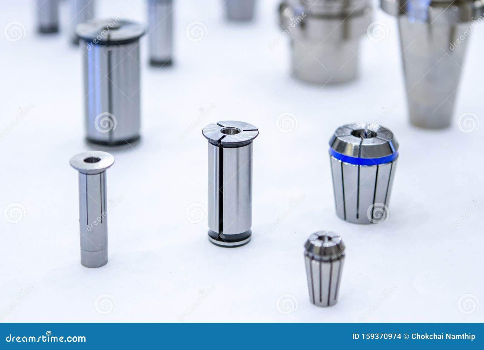 Collet Chuck Tool Collets Set Many Tye ,CNC Machine Stock Photo - Image ...