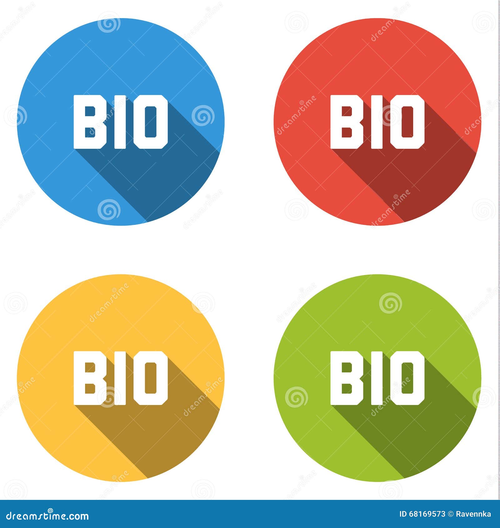 Colletion of 4 Isolated Colorful Icons for BIO Stock Vector ...