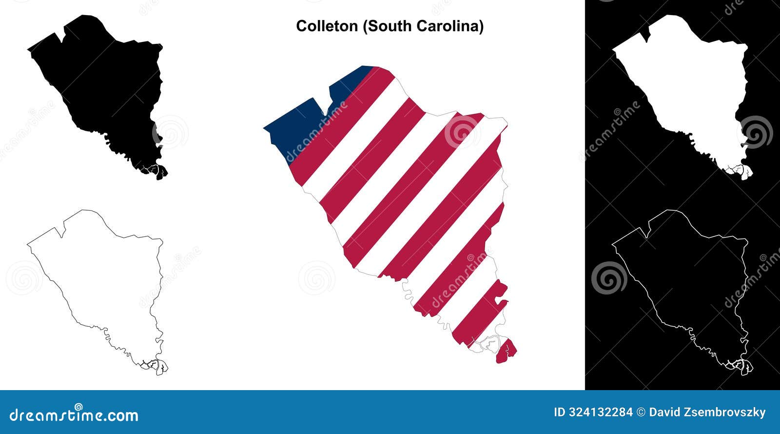 Colleton outline map stock vector. Illustration of county - 324132284