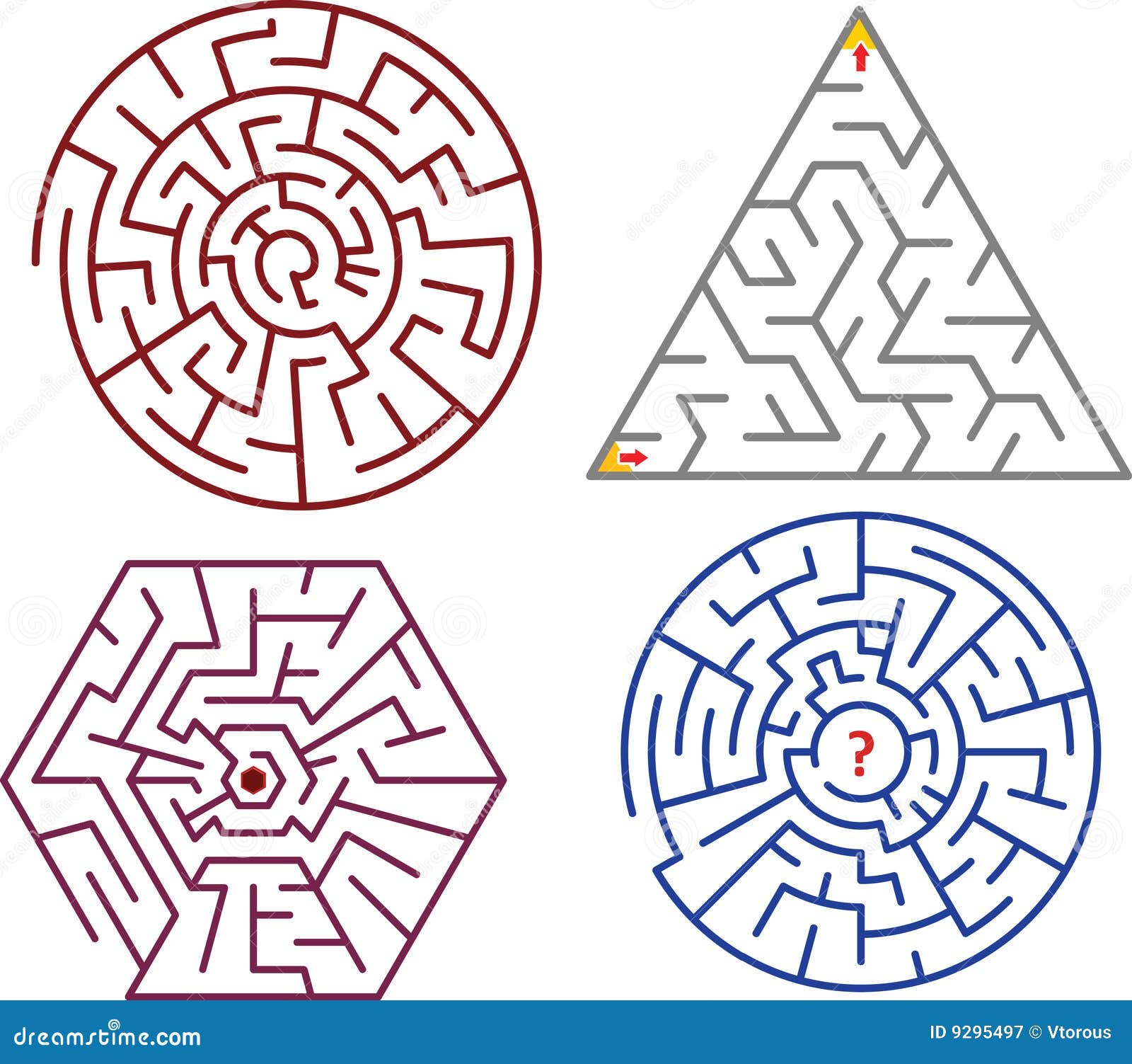 Collezioni dei labirinti illustrazione di stock. Illustrazione di ...