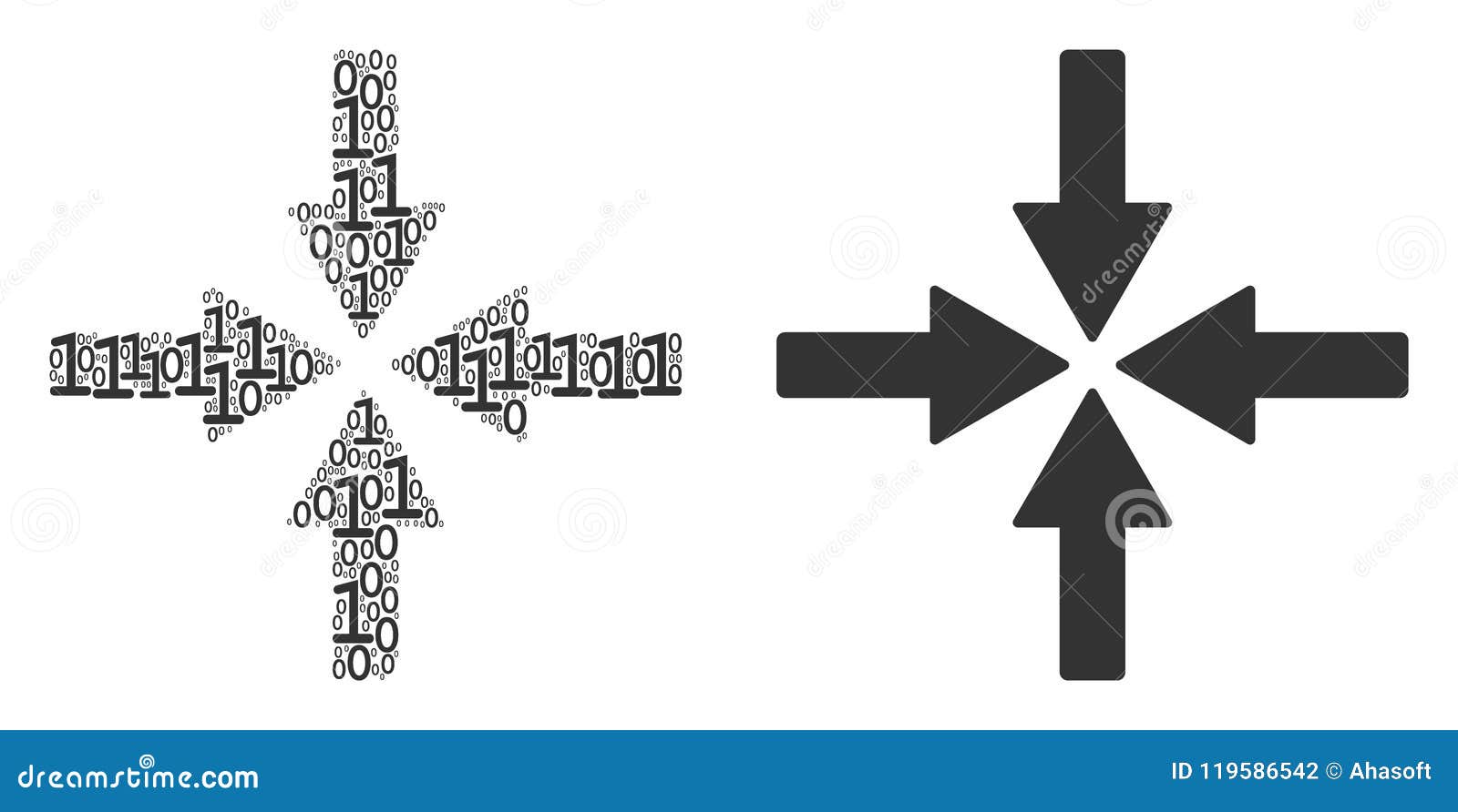 Collide Arrows Mosaic of Binary Digits Stock Vector - Illustration of binary, gravitation: 119586542