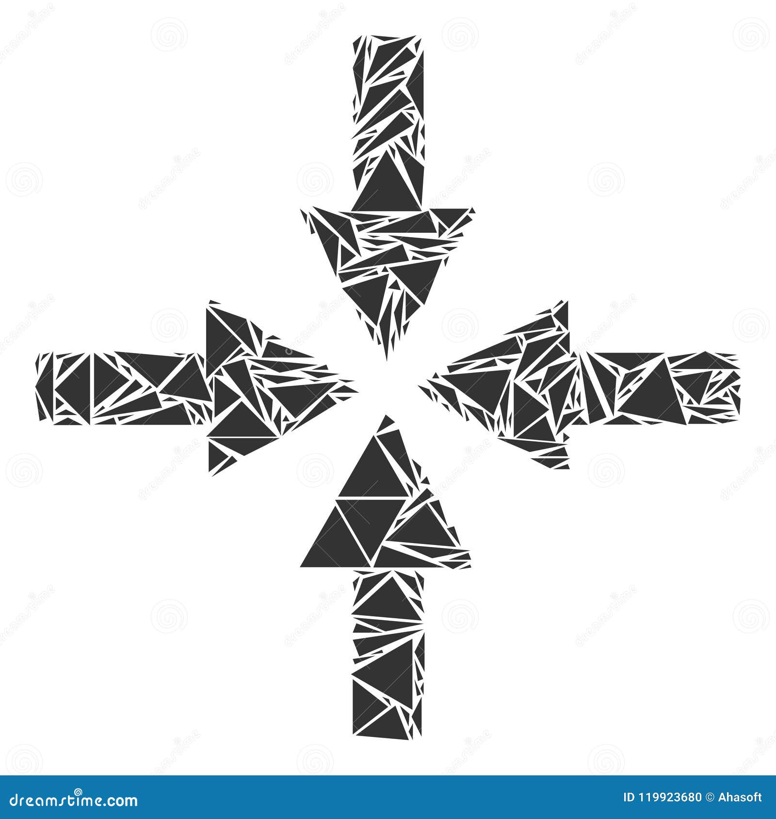 Collide Arrows Mosaic of Triangles Stock Vector - Illustration of ...