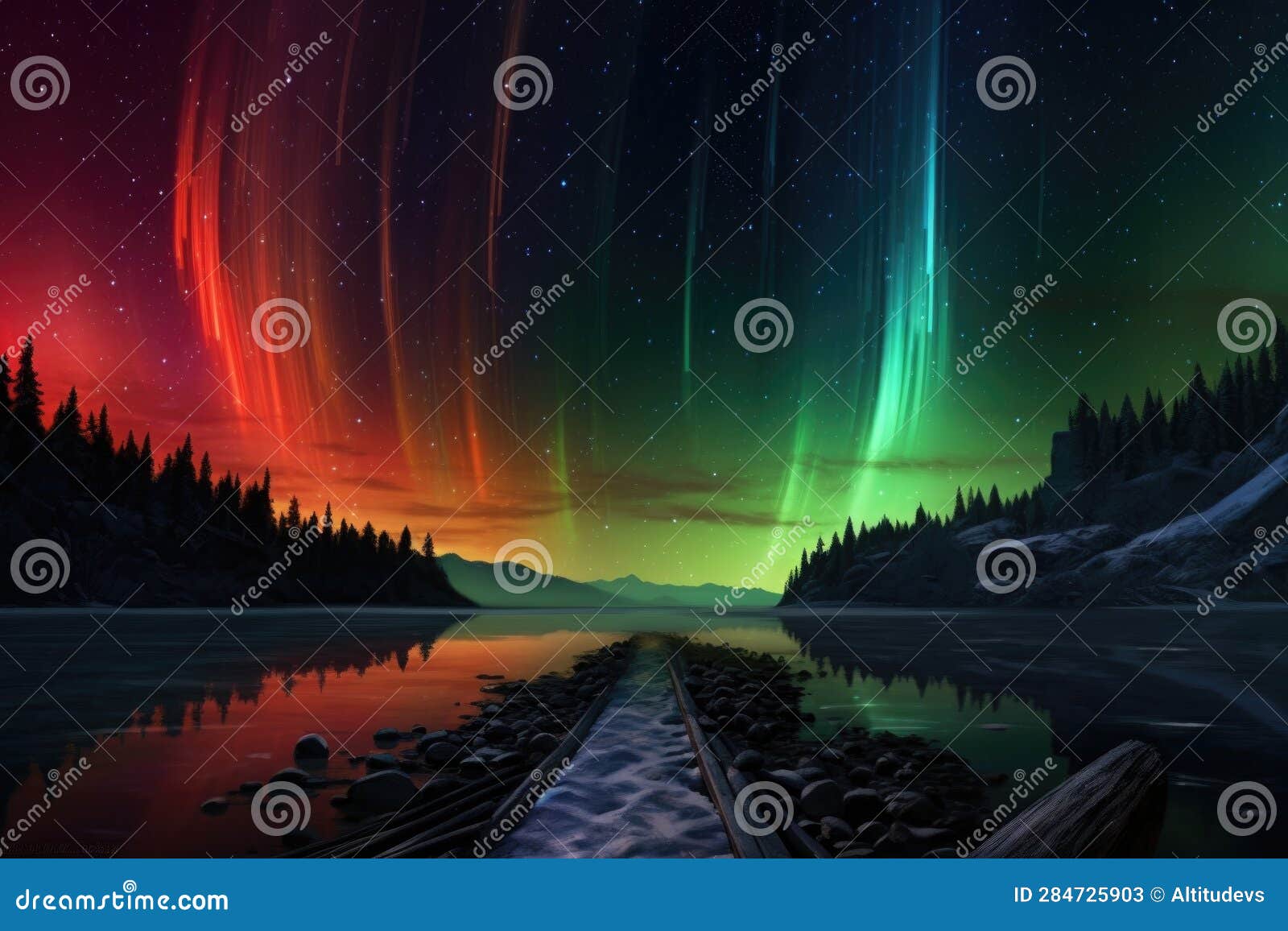 Colliding Auroras from Different Planets in a Cosmic Light Show Stock ...