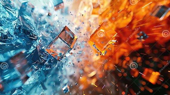 Colliding Particles Form a Beautiful Abstract Background AIG535 Stock ...