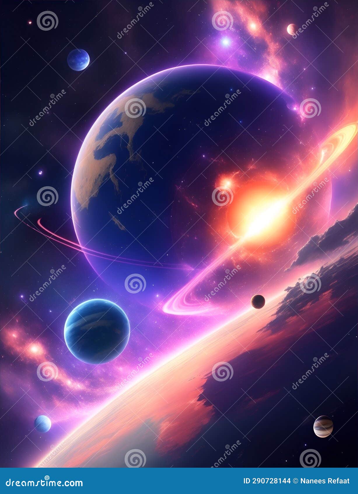 Colliding Planets stock illustration. Illustration of moon - 290728144