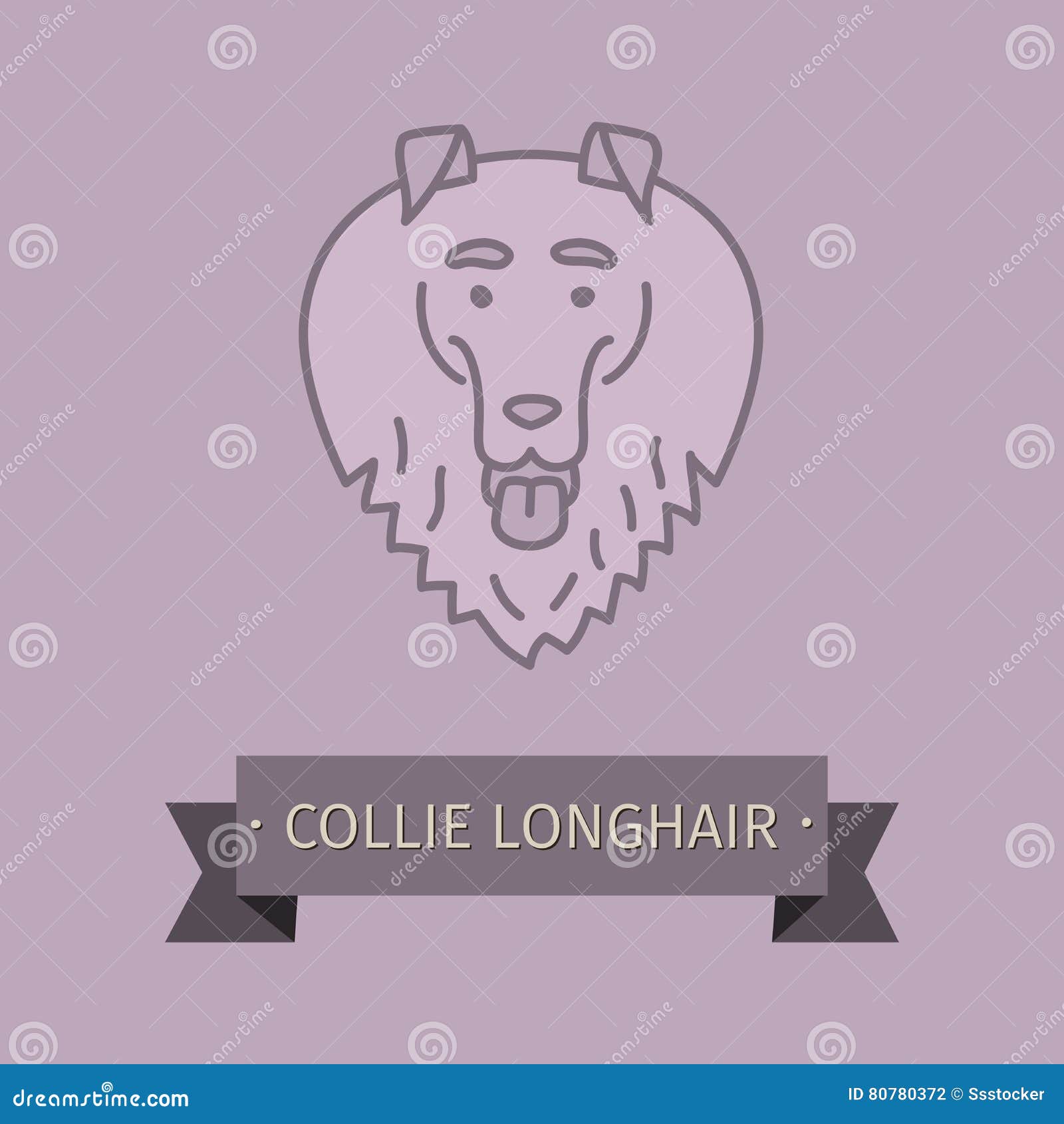 Collie Longhair Breed Dog Logo Design Stock Vector - Illustration of ...
