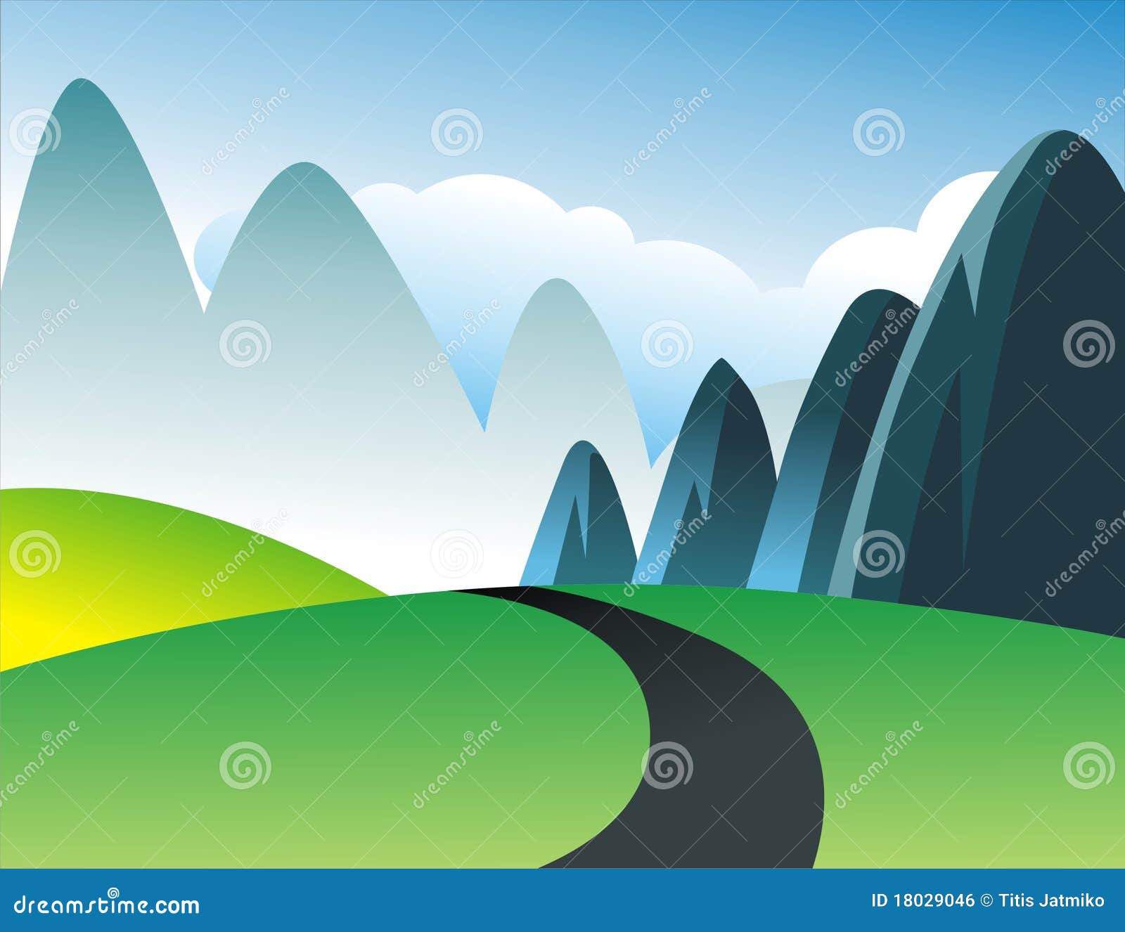 Collina verde illustrazione vettoriale. Illustrazione di modo - 18029046