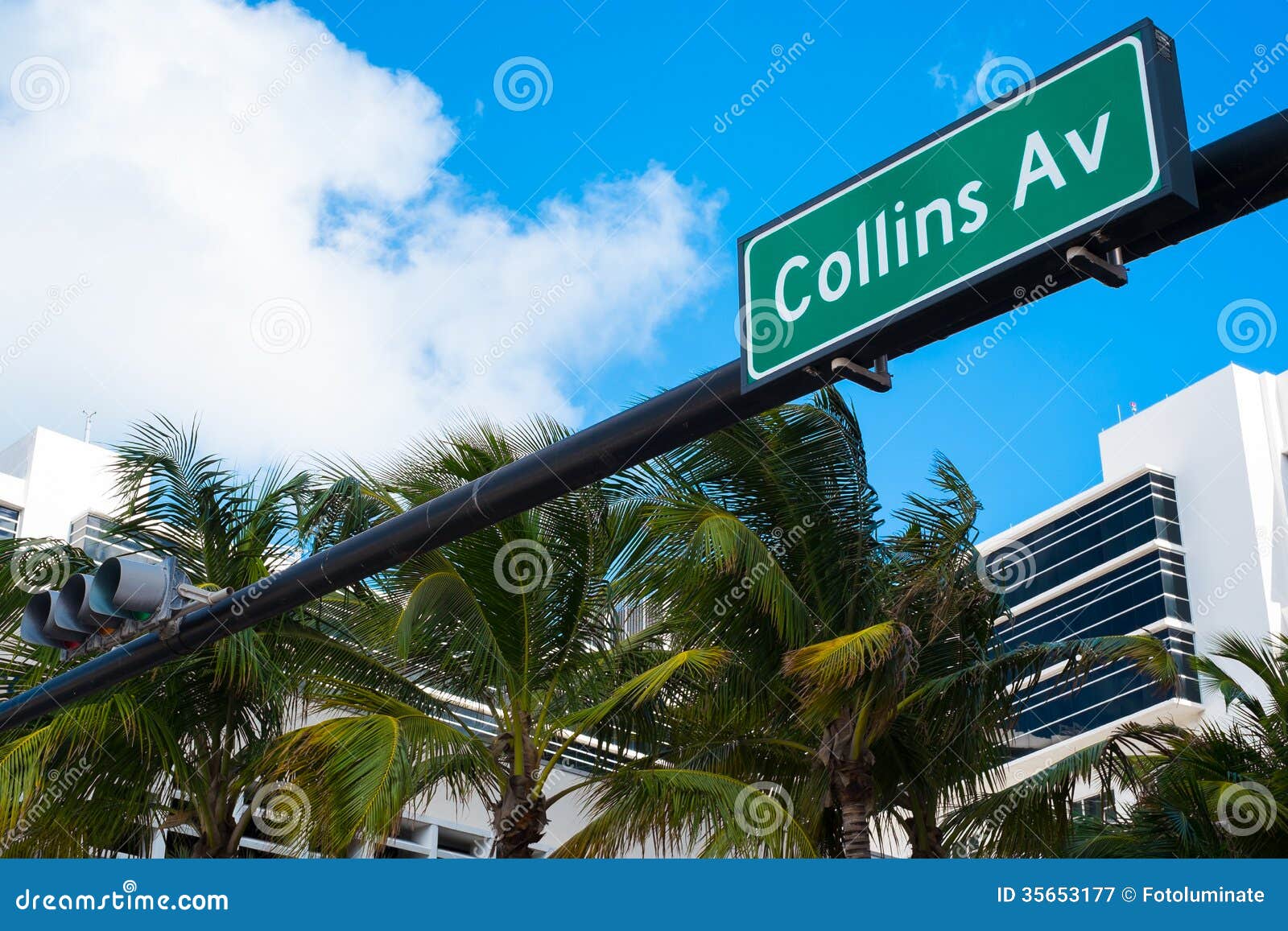 Collins Avenue imagen de archivo. Imagen de miami, azul - 35653177