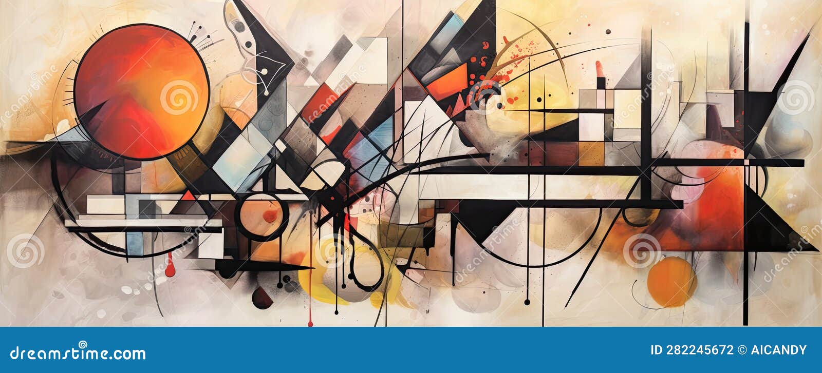 Collision of Abstract Symbols and Geometric Elements, Forming a ...