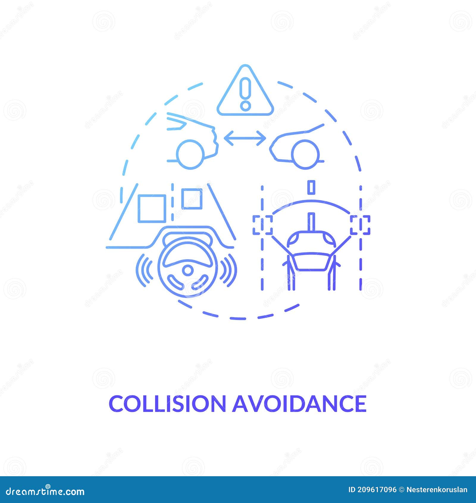 Collision Avoidance Concept Icon Stock Vector - Illustration of idea ...