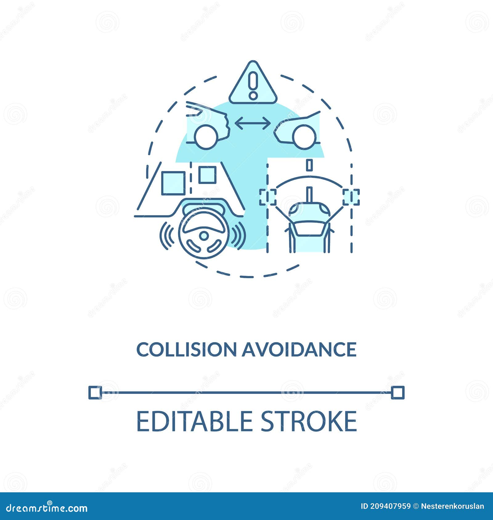 Collision Avoidance Concept Icon Stock Vector - Illustration of notion ...