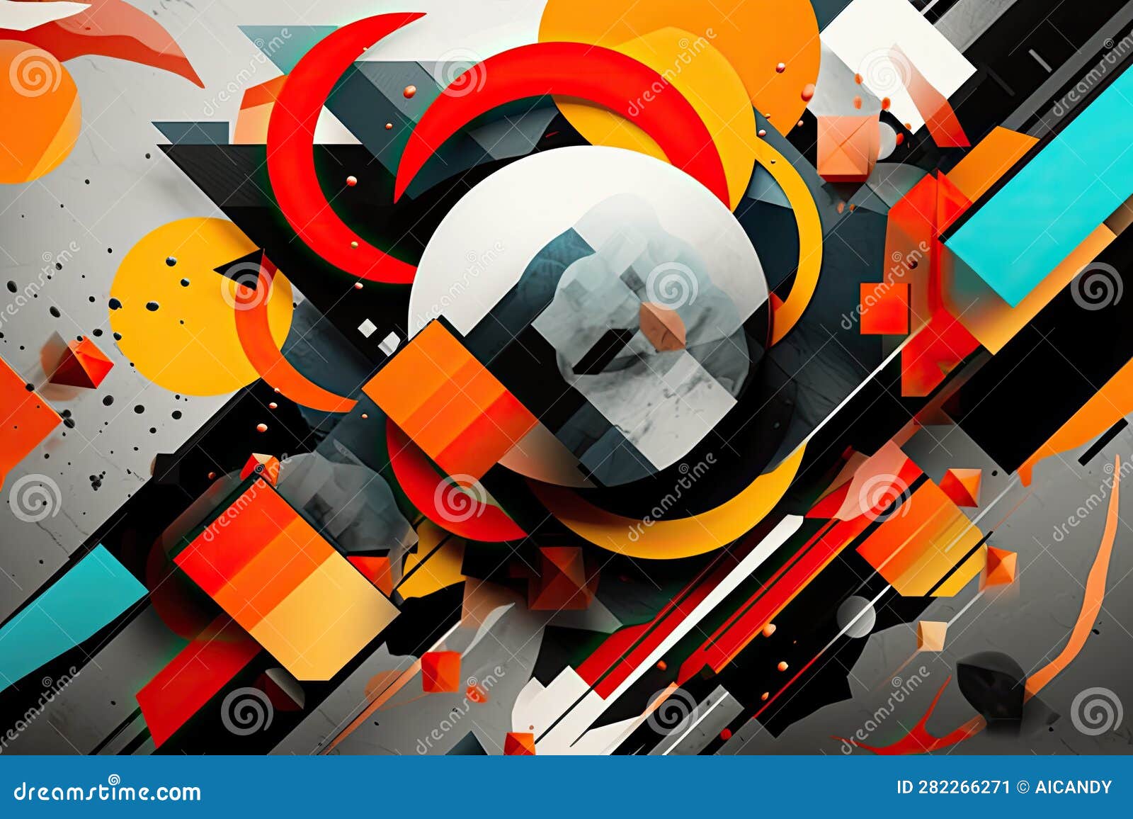 Collision of Bold Typography and Abstract Shapes, Creating a Visually ...