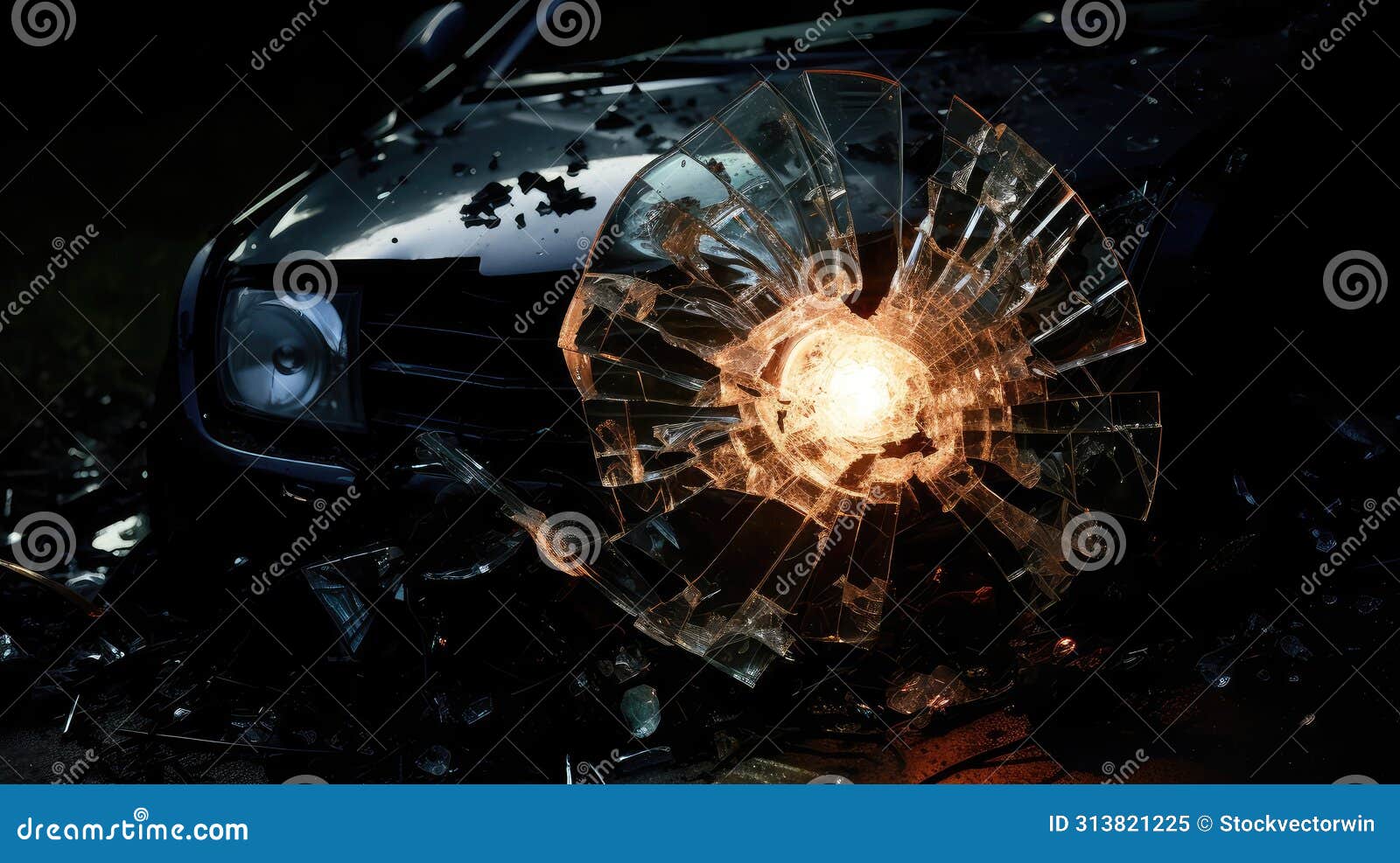 Collision broken light stock illustration. Illustration of drive ...