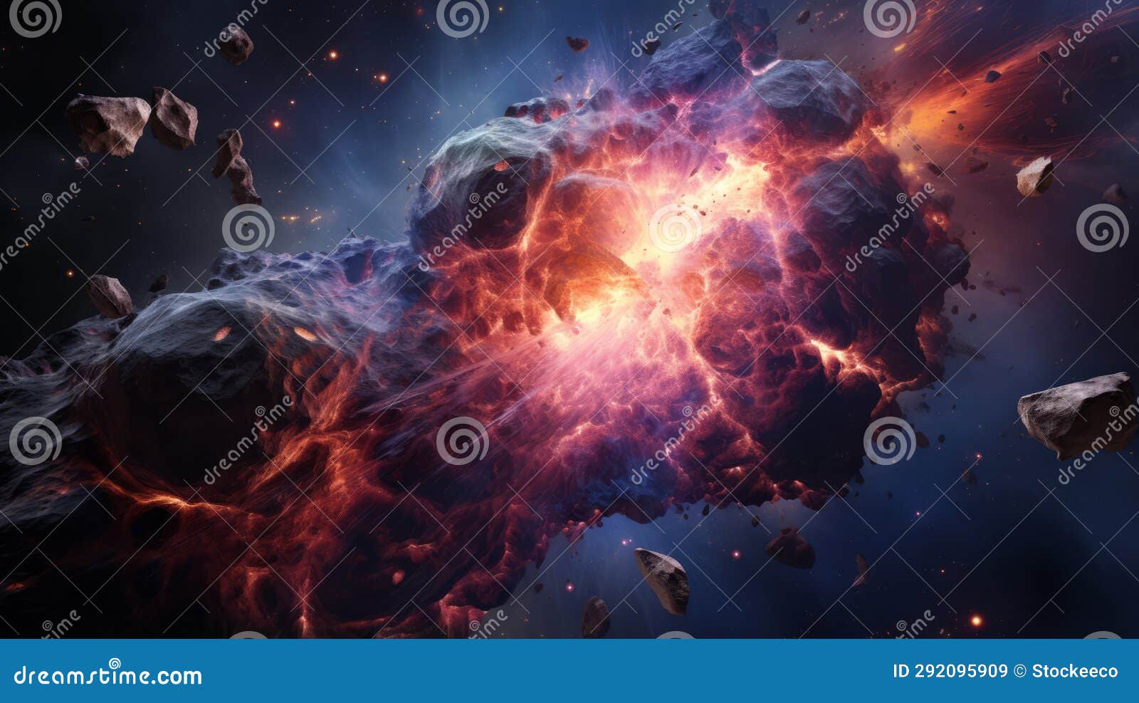 Stunning Meteor Nebula: Realistic Fantasy Artwork in Space Stock ...