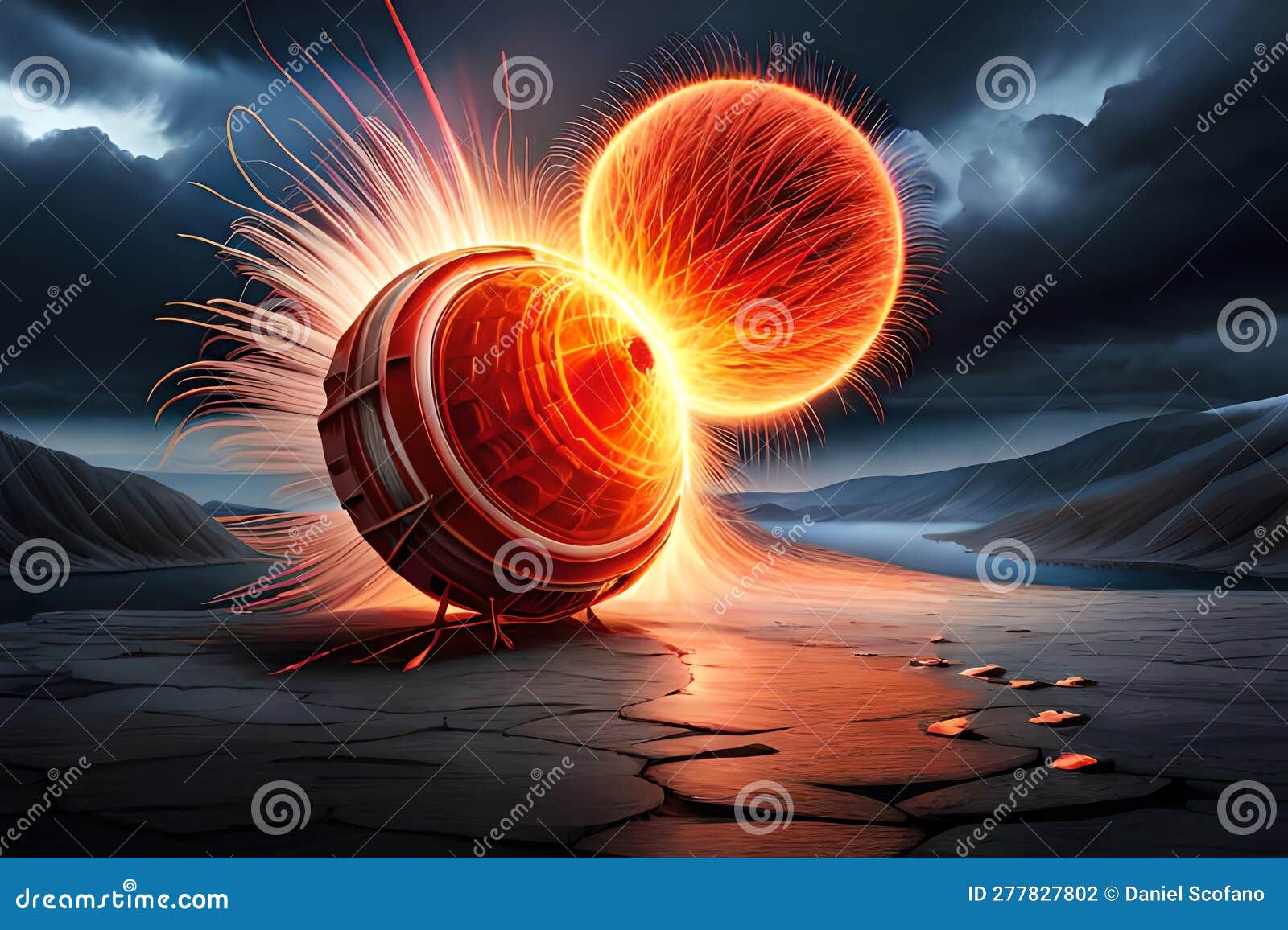 Collision of Nuclei of Elementary Particles, Image of Nuclear Reactions ...