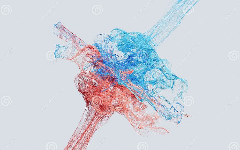 Collision of Particles, Decorative Particles, 3d Rendering Stock ...