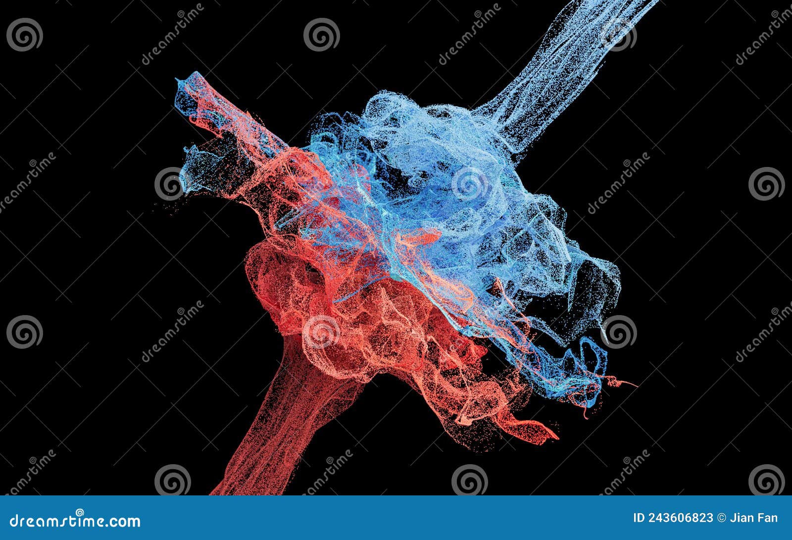 Collision of Particles, Decorative Particles, 3d Rendering Stock ...