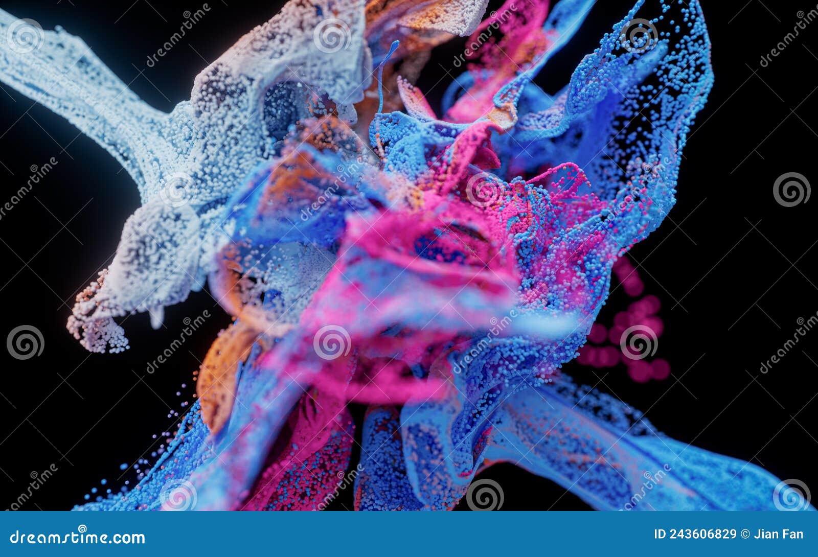 Particles Collision In Hadron Collider. Astrophysics Concept. 3D ...