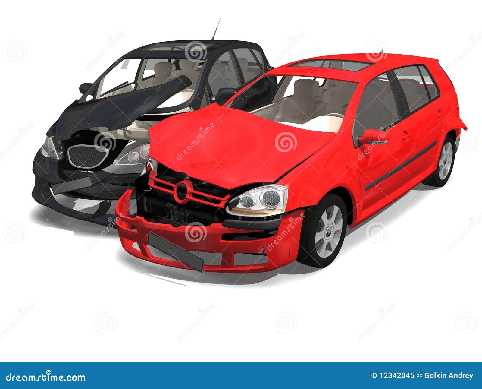 Collision of two cars stock illustration. Illustration of automobile ...