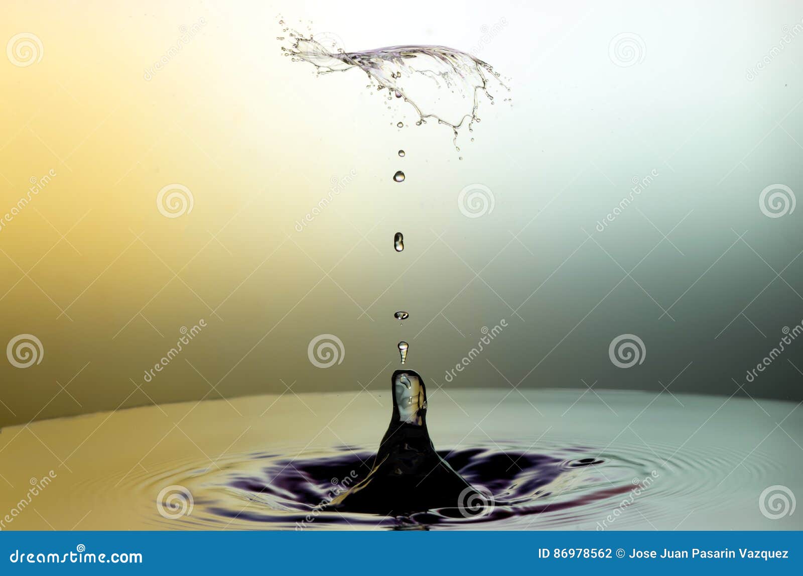 Collision of Two Drops on a Surface of Water Stock Photo - Image of ...