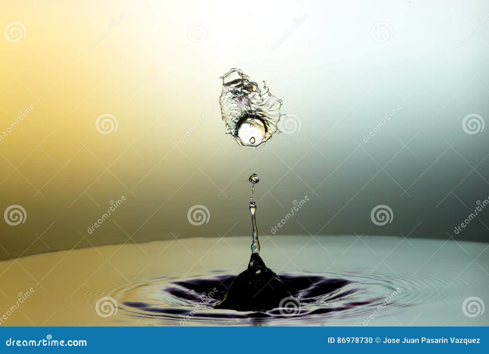 Collision of Two Drops on a Surface of Water Stock Photo - Image of ...