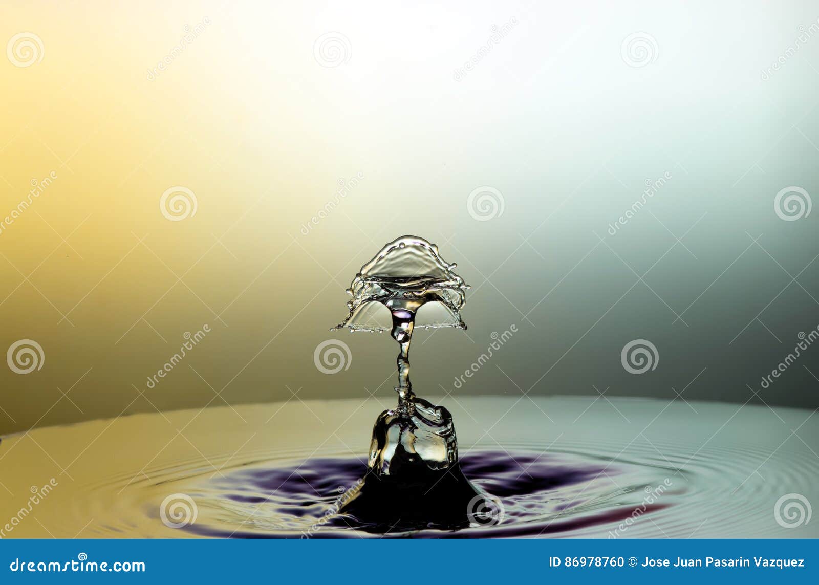Collision of Two Drops on a Surface of Water Stock Photo - Image of ...