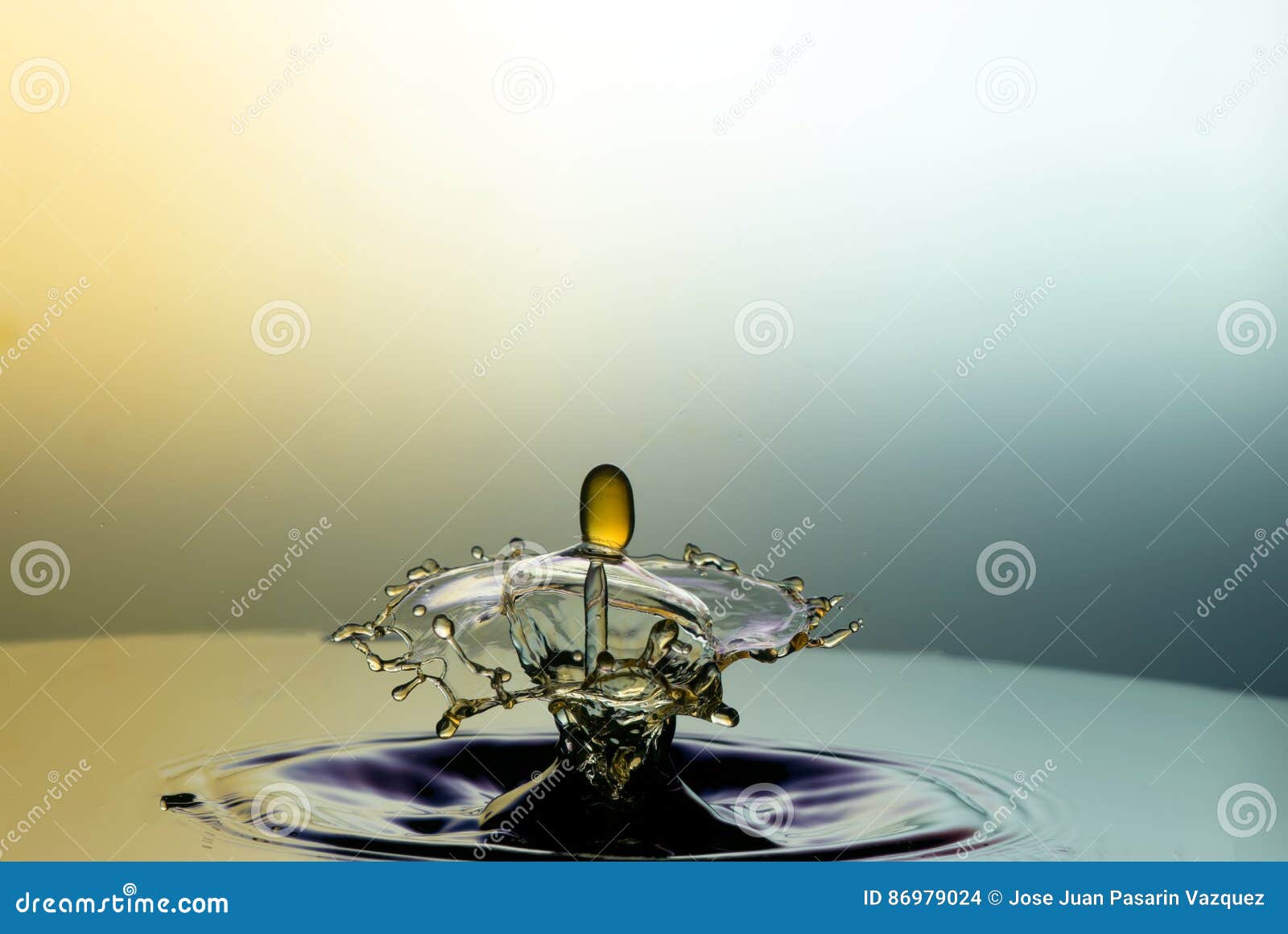 Collision of Two Drops on a Surface of Water Stock Photo - Image of ...