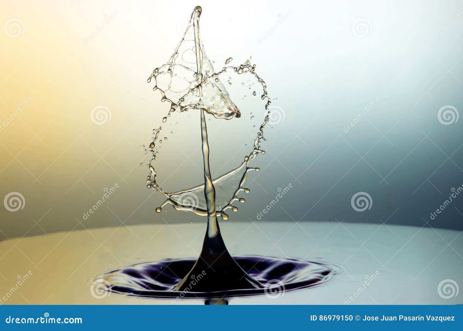 Collision of Two Drops on a Surface of Water Stock Photo - Image of ...