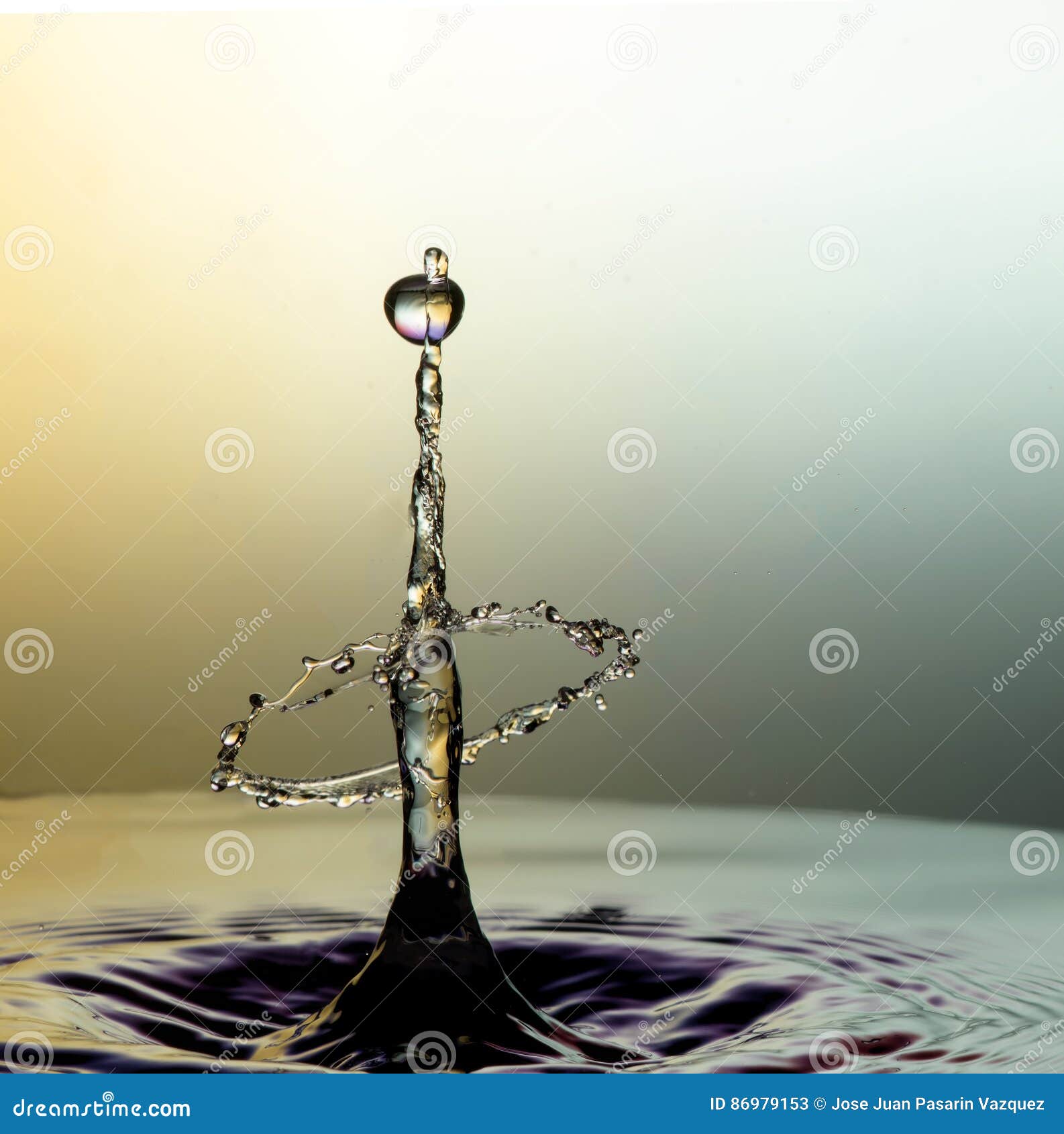 Collision of Two Drops on a Surface of Water Stock Image - Image of ...