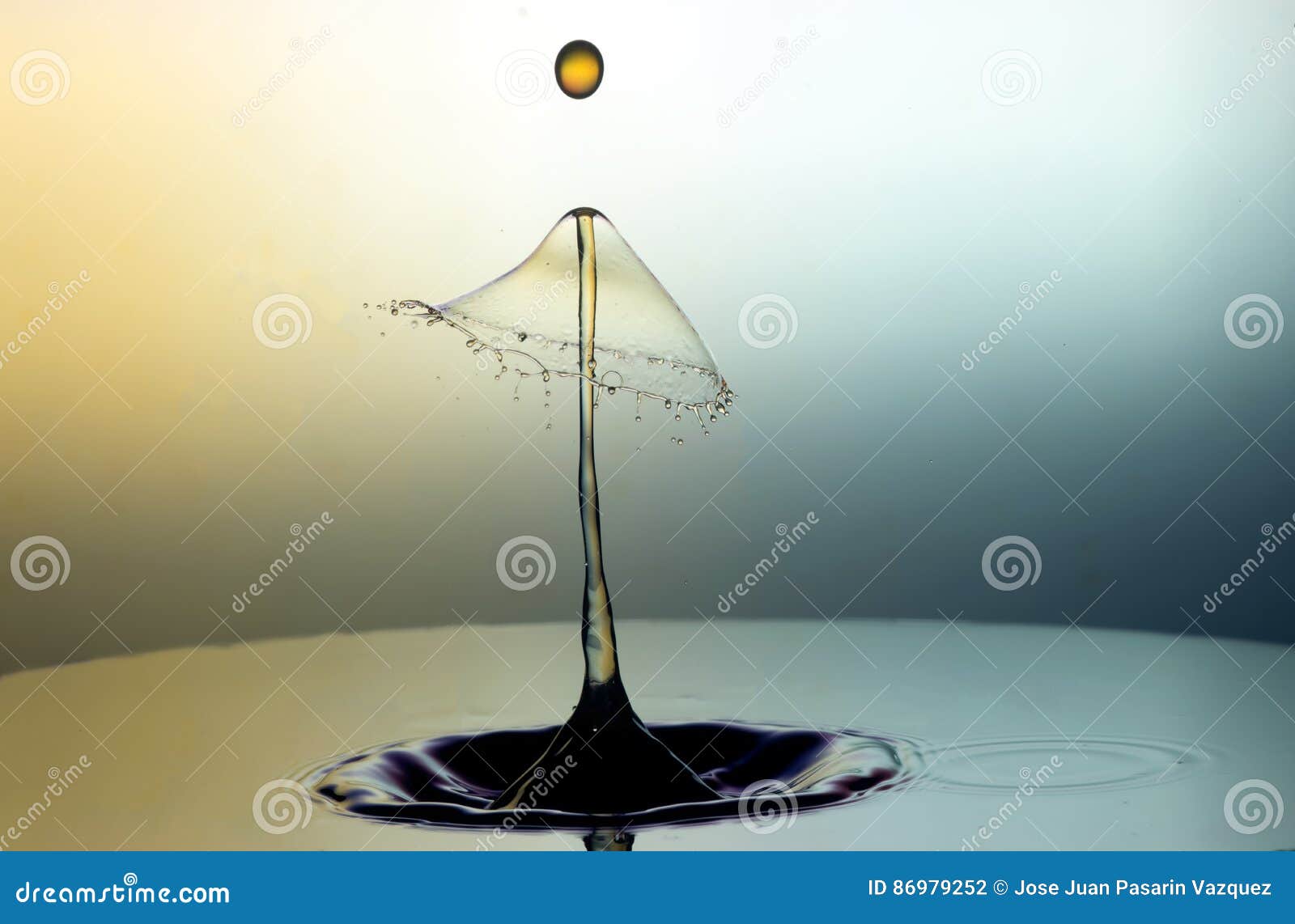 Collision of Two Drops on a Surface of Water Stock Photo - Image of ...