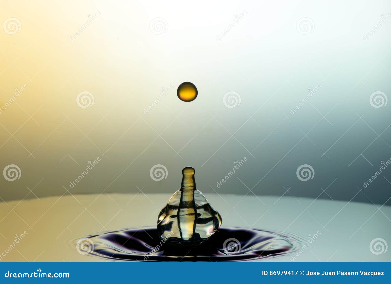 Collision of Two Drops on a Surface of Water Stock Image - Image of ...