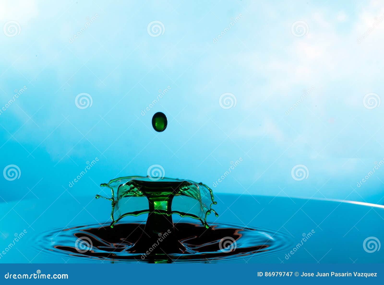Collision of Two Drops on a Surface of Water Stock Image - Image of ...