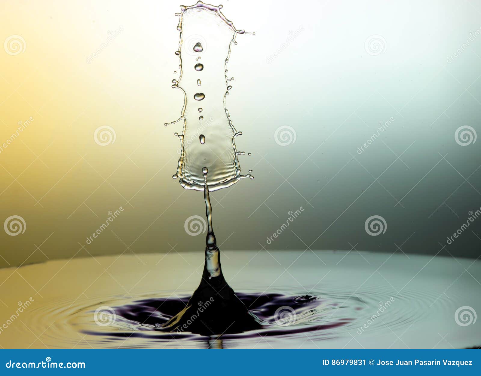 Collision of Two Drops on a Surface of Water Stock Image - Image of ...