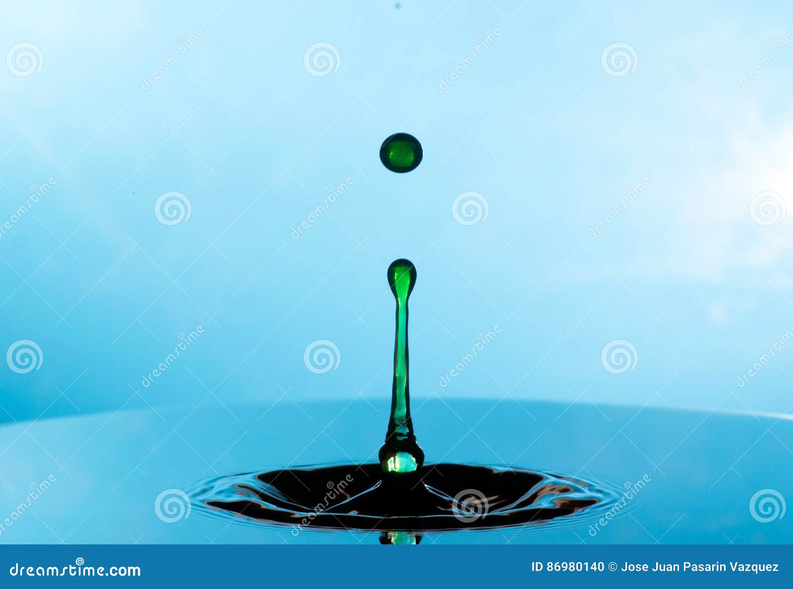 Collision of Two Drops on a Surface of Water Stock Photo - Image of ...