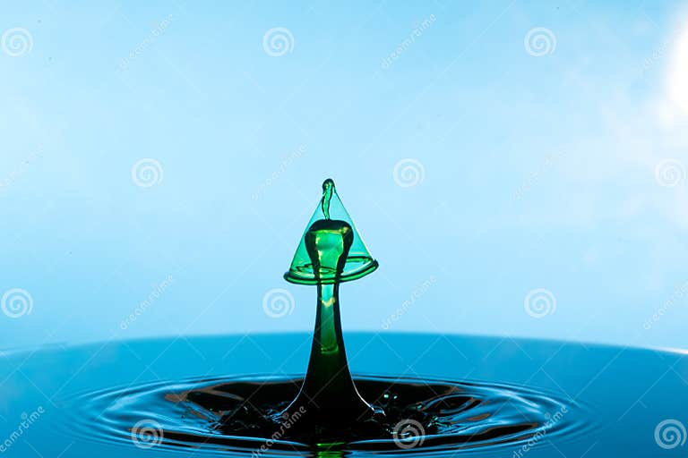 Collision of Two Drops on a Surface of Water Stock Photo - Image of ...