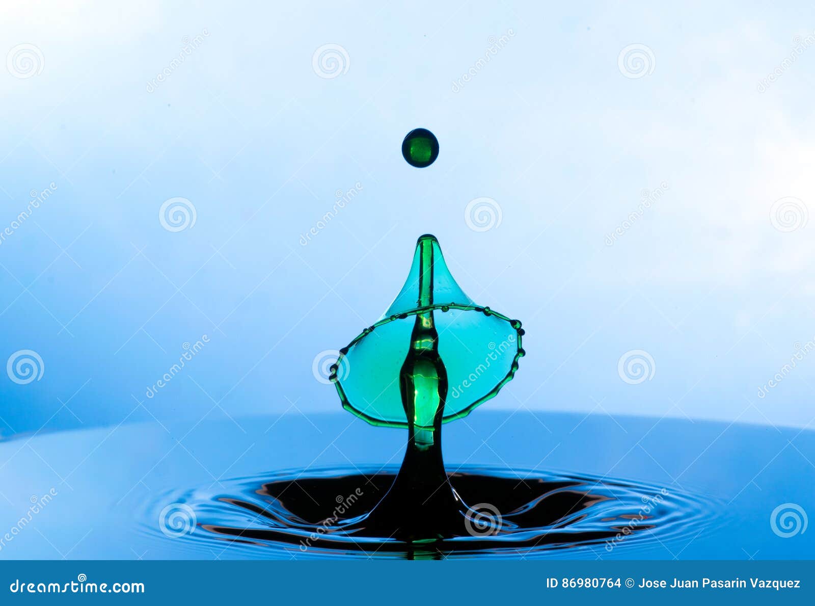 Collision of Two Drops on a Surface of Water Stock Photo - Image of ...